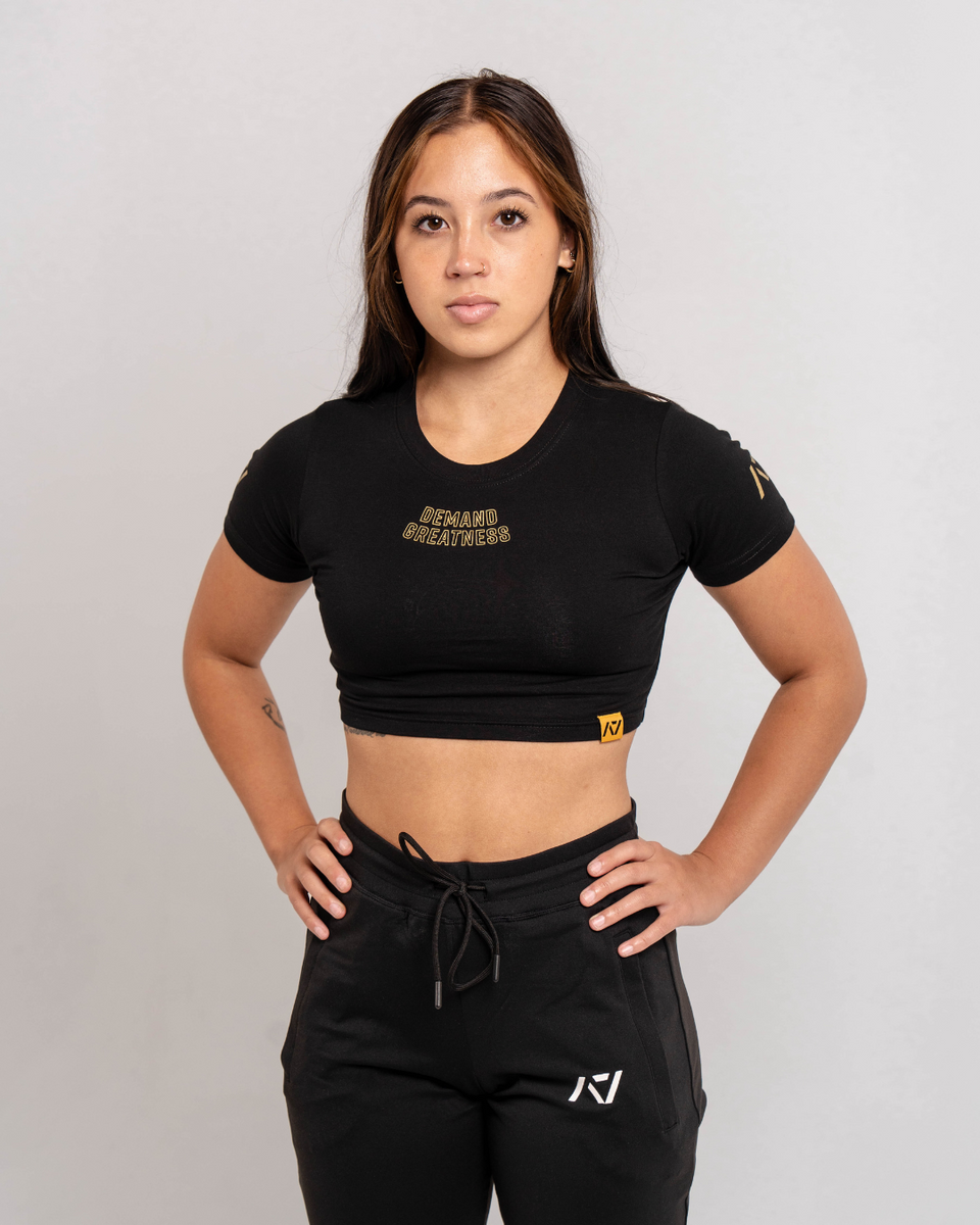 Demand Greatness True-Fit Women's Meet Crop - Gold Standard - A7