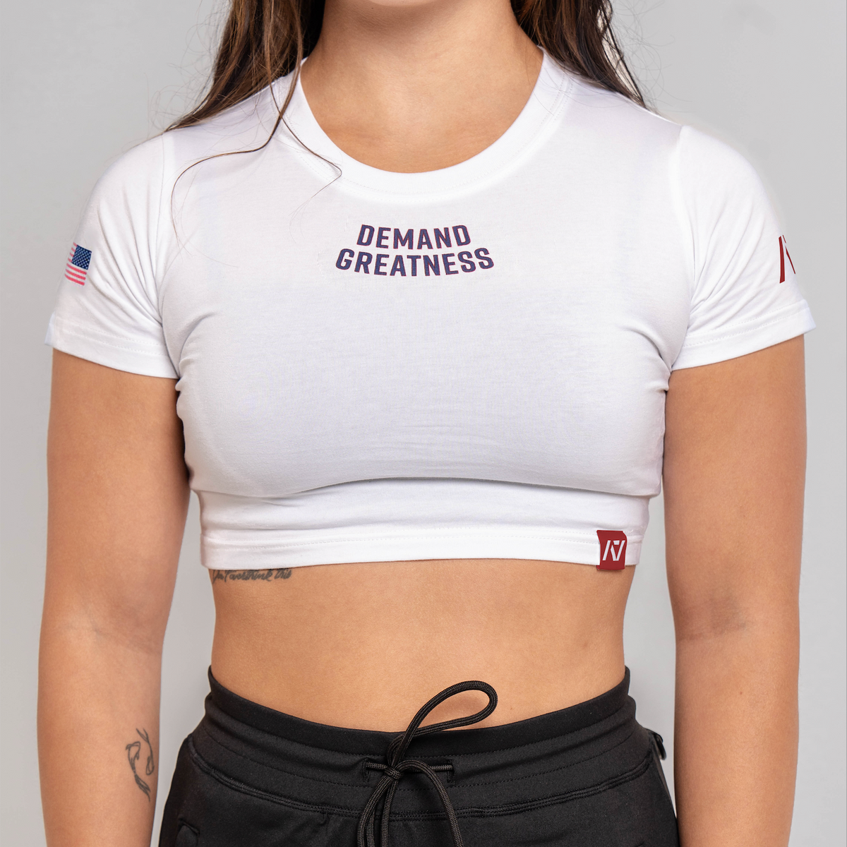 Demand Greatness True-Fit Women's Meet Crop - Americana - A7